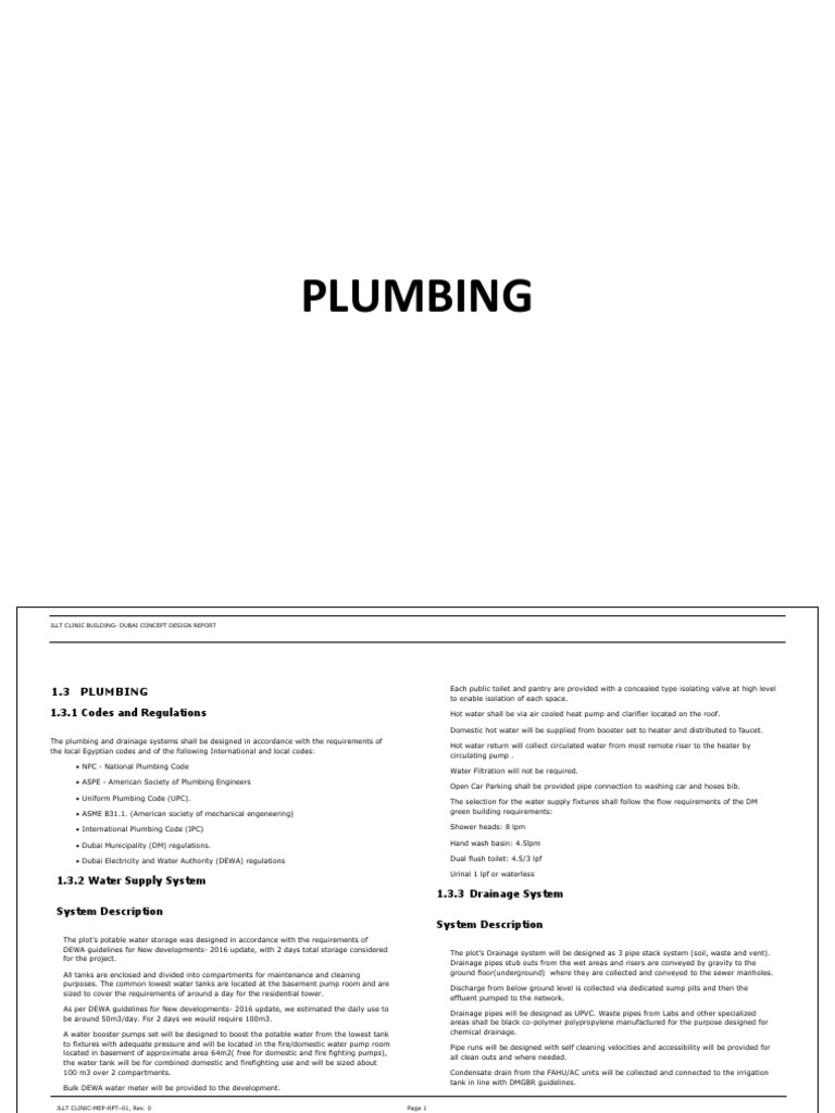 Plumbing Report | PDF | Plumbing | Storm Drain