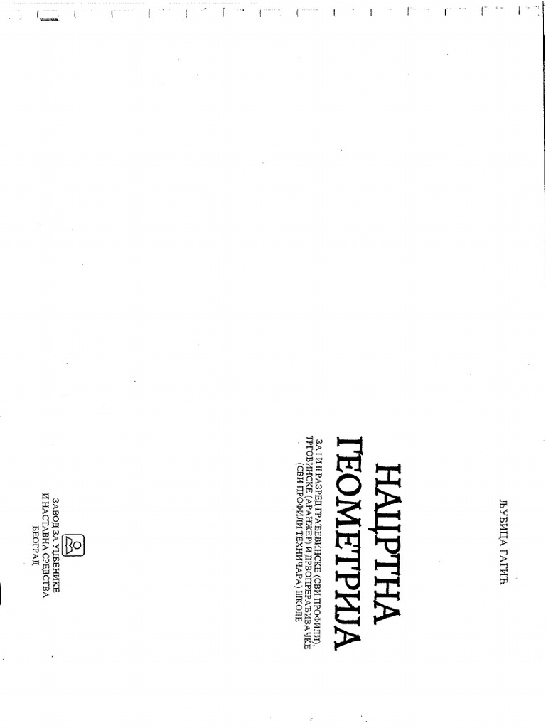 Nacrtna Geometrija Za Prvi I Drugi Razred Srednje Tehničke Škole PDF | PDF