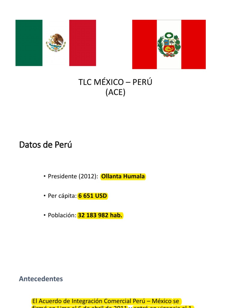 TLC México-Perú: Comercio y Desafíos | PDF | Tratado de Libre Comercio ...