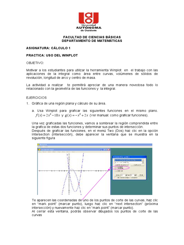 Practica 2 Winplot 1 PDF | PDF | Integral | Curva