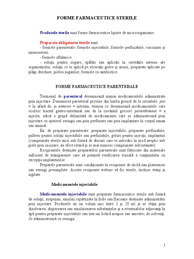 Forme Farmaceutice Sterile | PDF