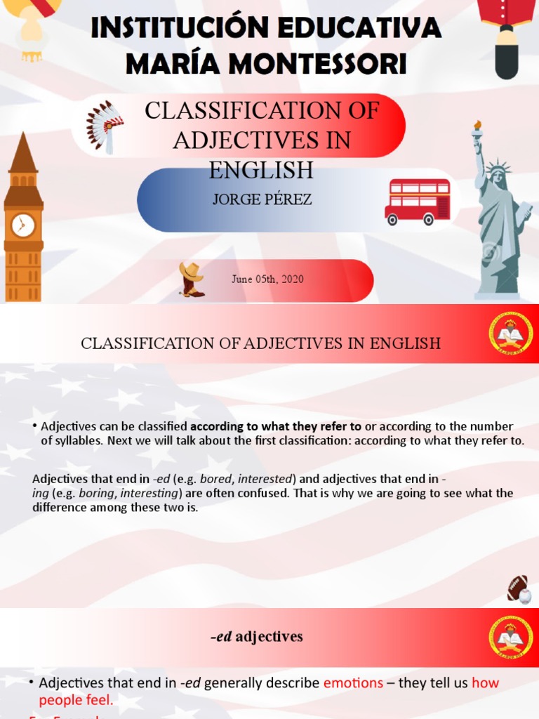 Classification of Adjectives | PDF