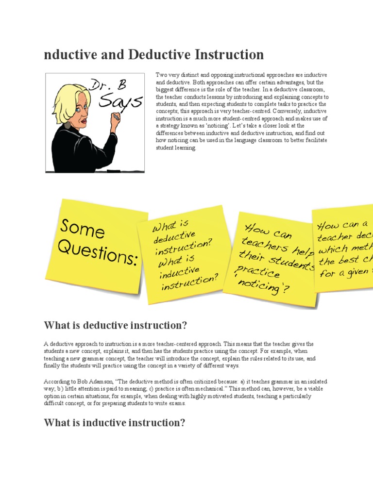 Deductive and Inductive Learning | PDF | Concept | Teachers