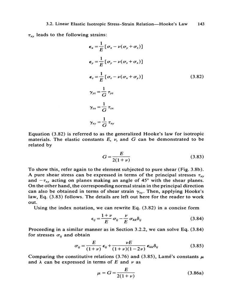 Isotropic Stress-Strain Relations in Hooke's Law | PDF