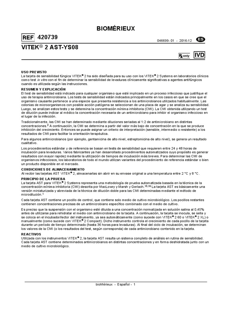 Vitek 2 | PDF | Microbiología | Especialidades Medicas