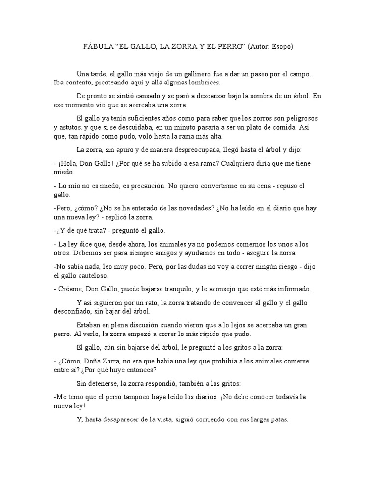 2 - El Gallo, La Zorra y El Perro | PDF