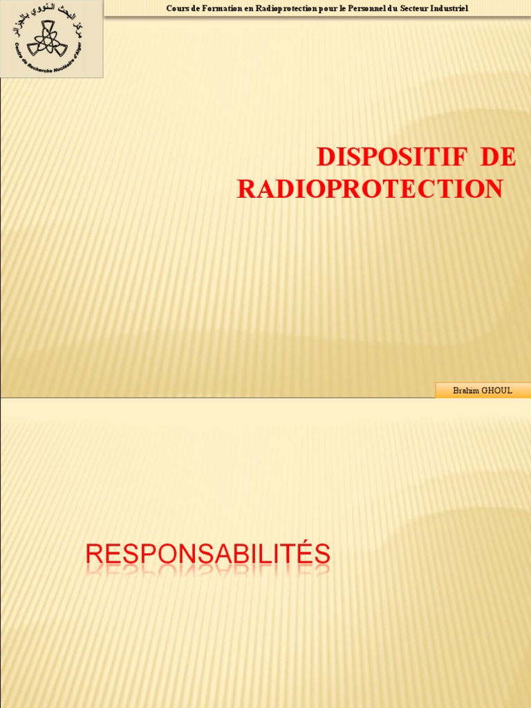 1-Dispositif National de Radioprotection | PDF | Radioprotection ...