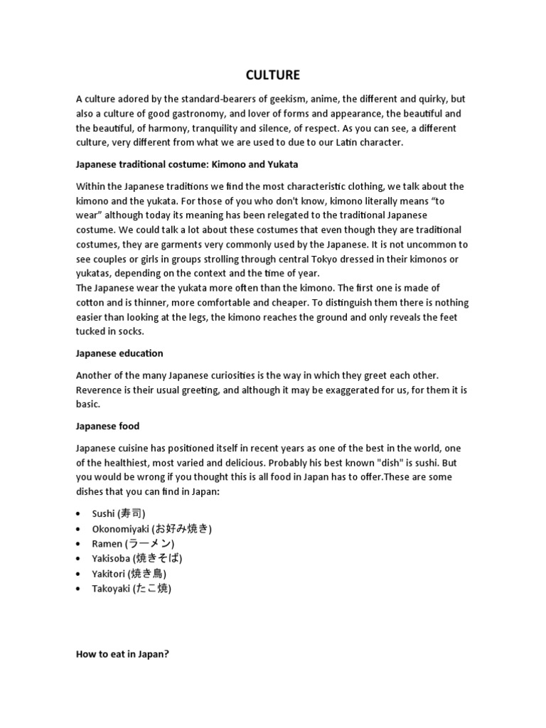 Culture: Japanese Traditional Costume: Kimono and Yukata | PDF ...