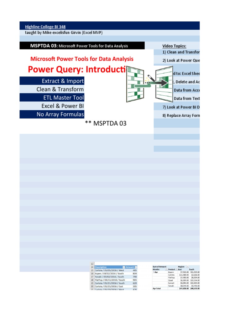 Intro and Exercice Power Query | PDF | Decimal | Microsoft Excel