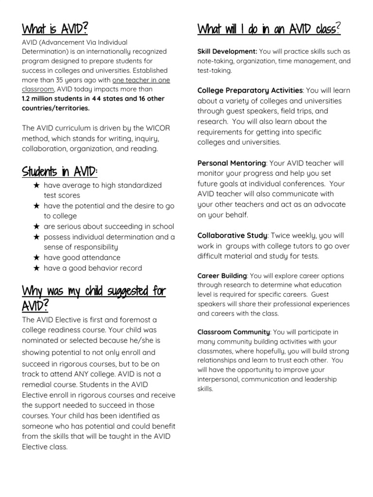 Avid Brochure Vertical | PDF | Tutor | College