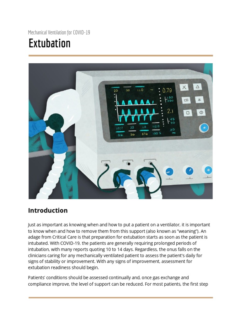 Extubation: Mechanical Ventilation For COVID-19 | Download Free PDF ...