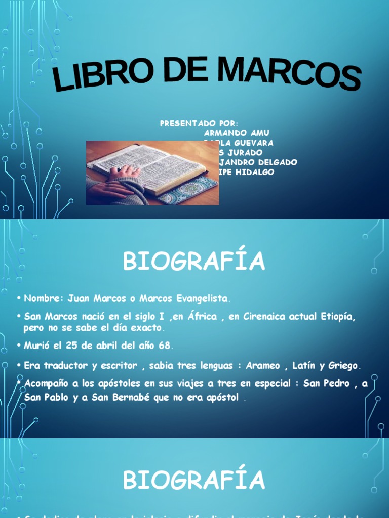 Exposicion Libro de Marcos | PDF | Evangelio de Marcos | Jesús