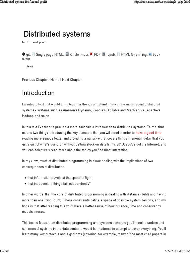 Distributed Systems For Fun and Profit PDF | PDF | Replication (Computing) | Distributed Computing