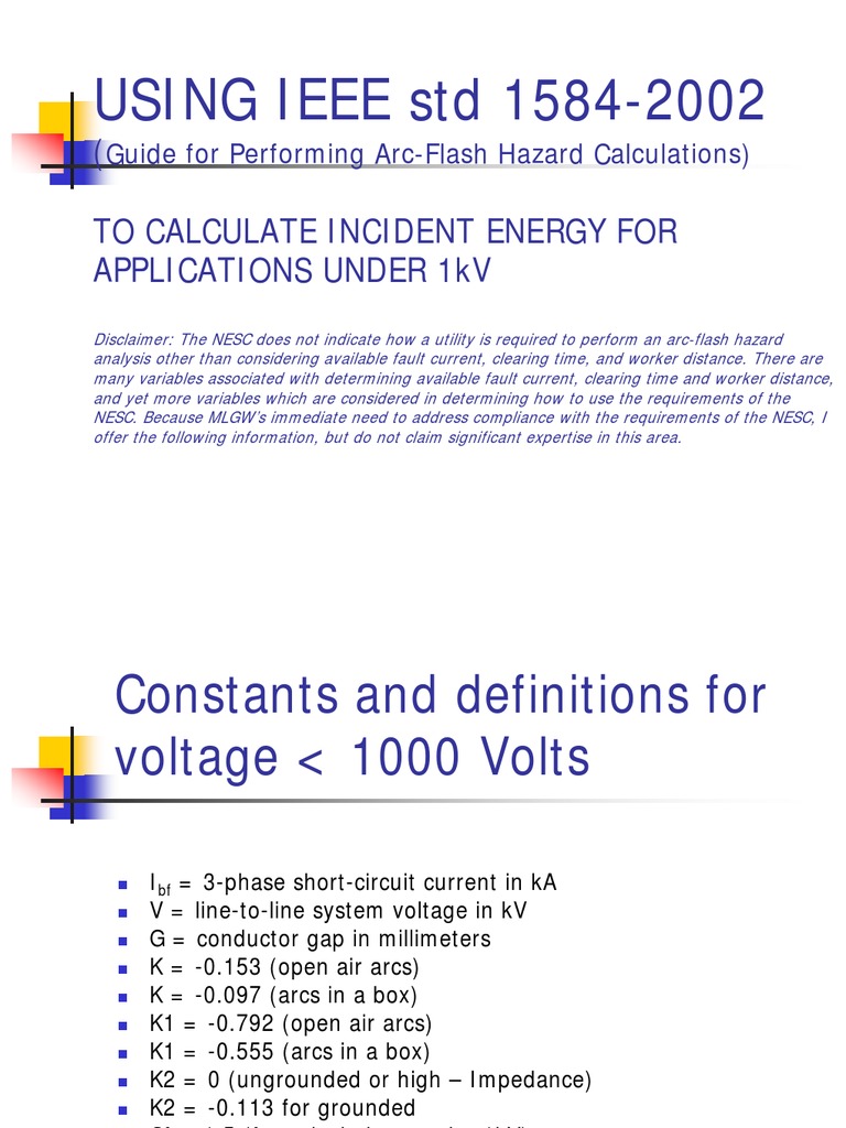 Guide For Performing Arc-Flash Hazard Calculations | PDF | Force ...