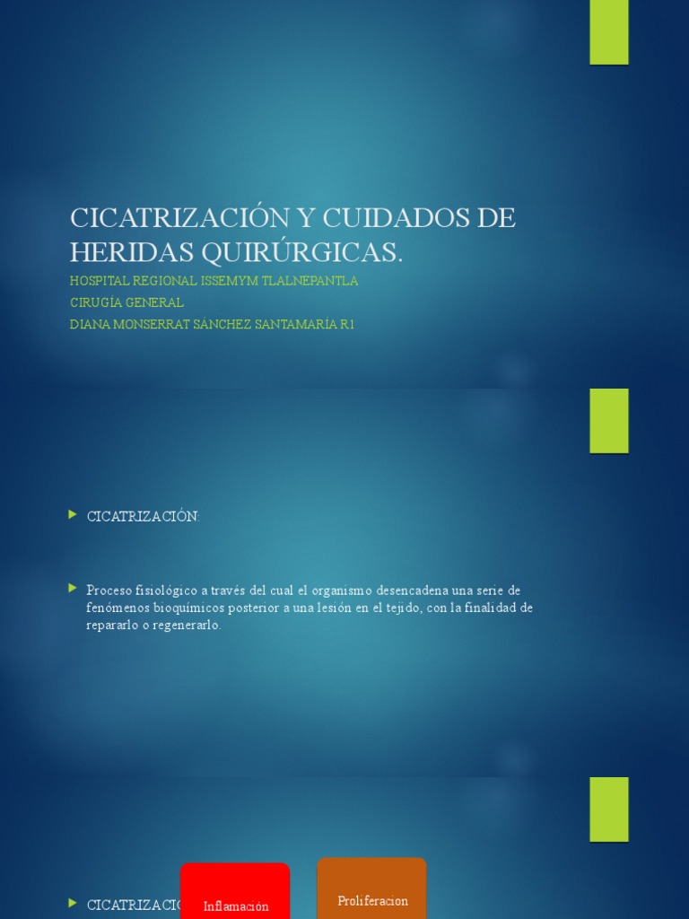 Cicatrización y Cuidados de Heridas Quirúrgicas | PDF | Cicatrización de la herida | Ciencias de ...