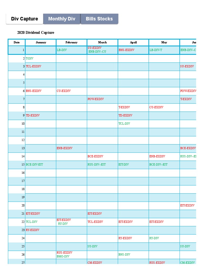 Dividend Capture Calendar | PDF | Business