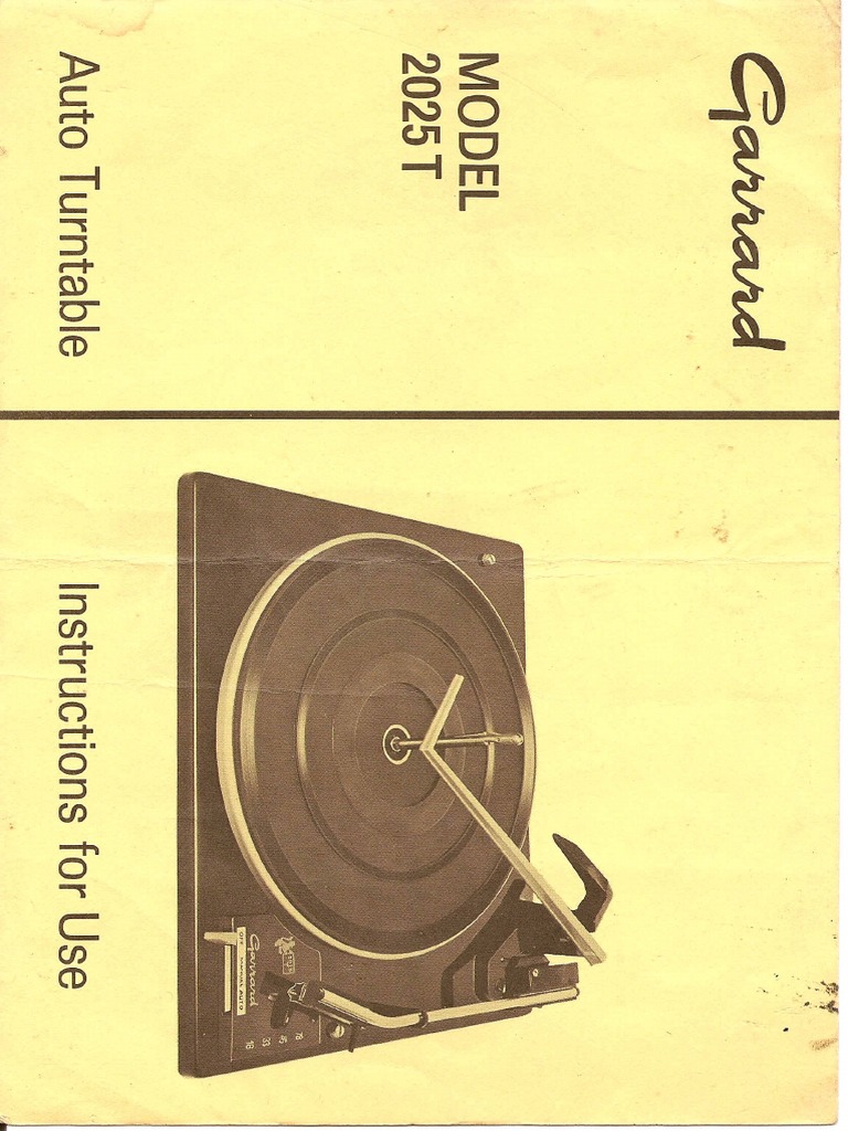 Garrard Tornamesa Manual | PDF