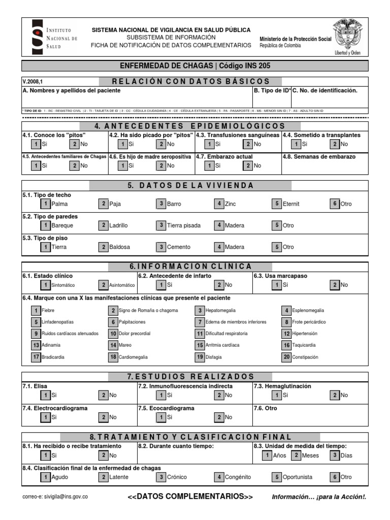 Ficha De Notificación Enfermedad Chagas Pdf Enfermedades Y