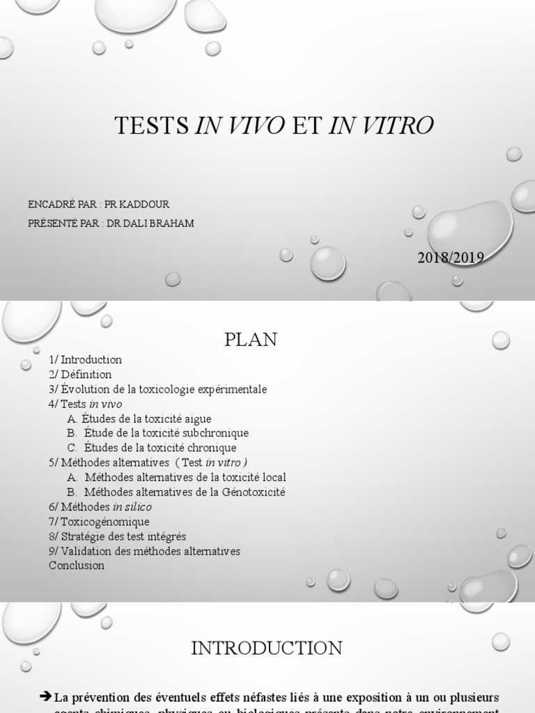 Tests in Vivo Et in Vitro | PDF | Expérimentation animale | Biologie