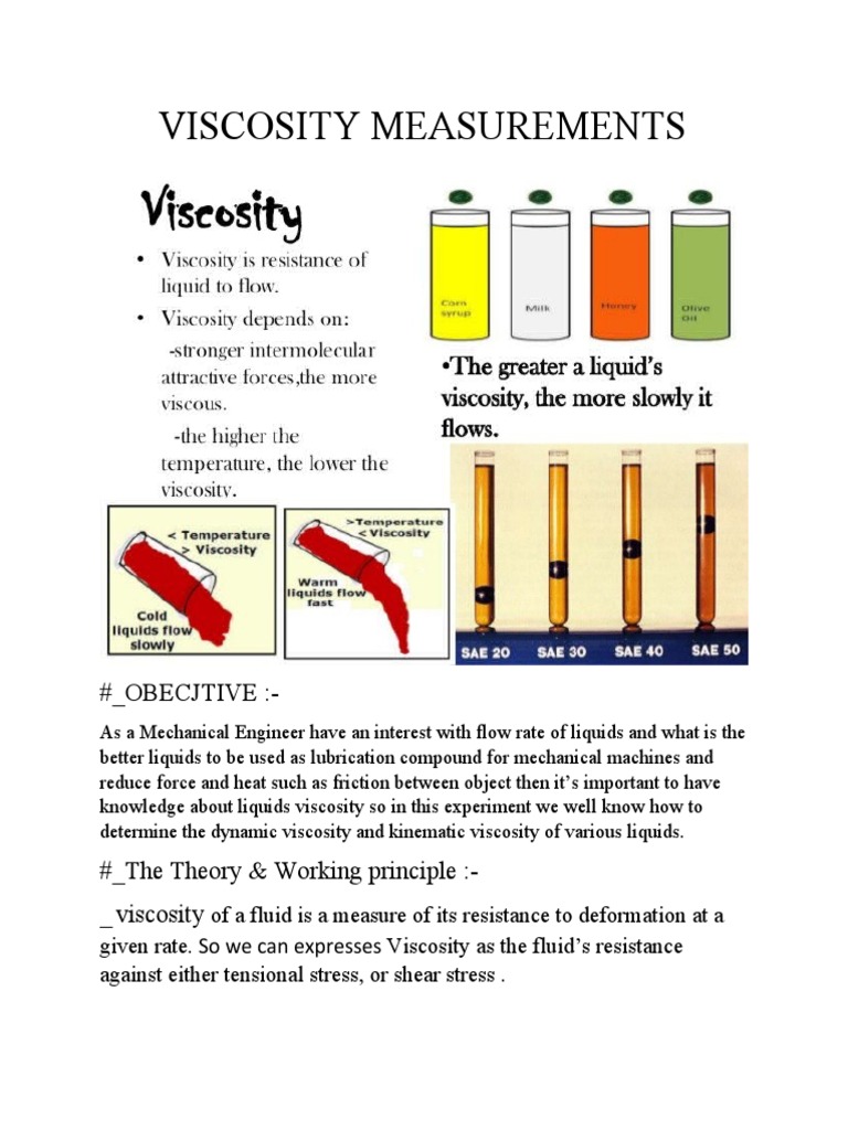 Viscosity Measurements | PDF | Viscosity | Motor Oil