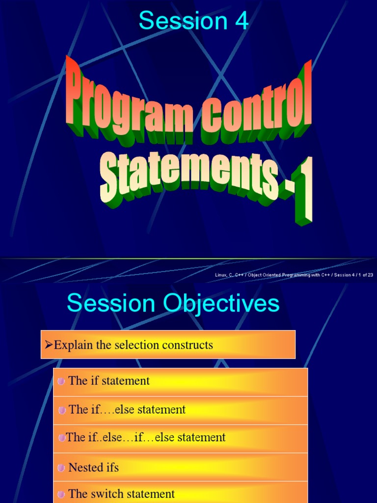 Session 4 (Program Cotrol Statement-1) | PDF | Control Flow | C++