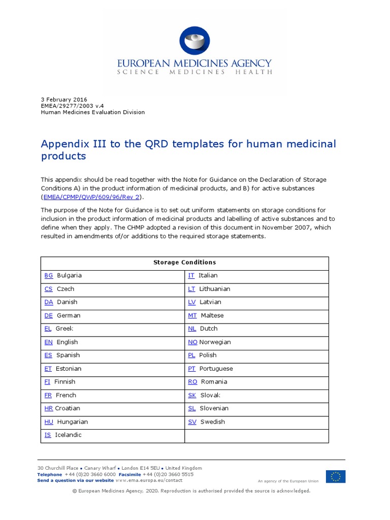Appendix Documents-Templates-Human-Medicinal-Products-Cover-Page - en | PDF