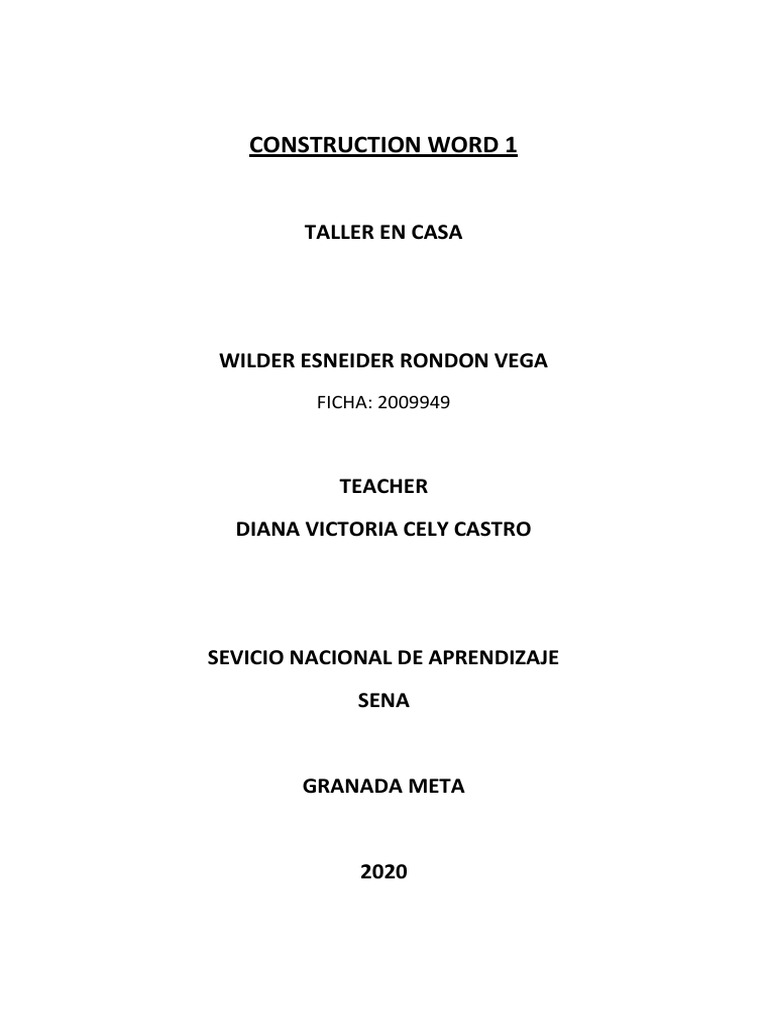 Construction Word 1 | PDF