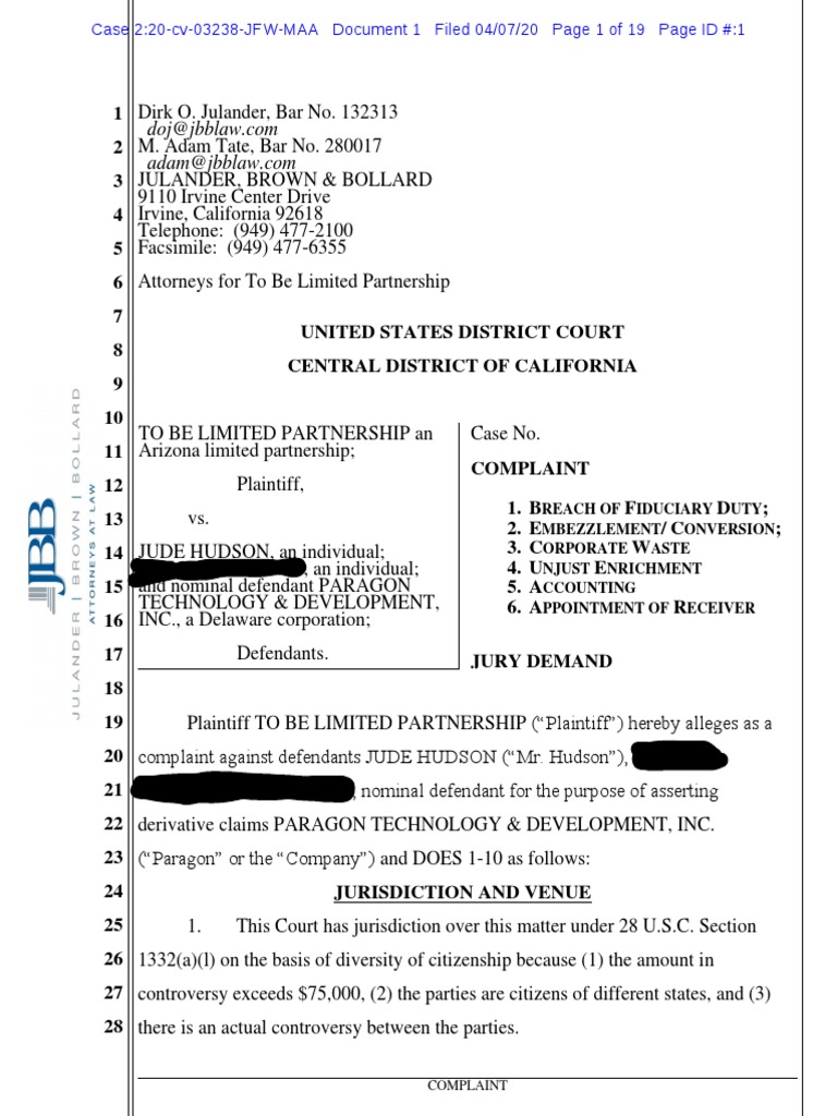 Iwantclips Embezzlement To BE LIMITED PARTNERSHIP V Jude Hudson | PDF ...