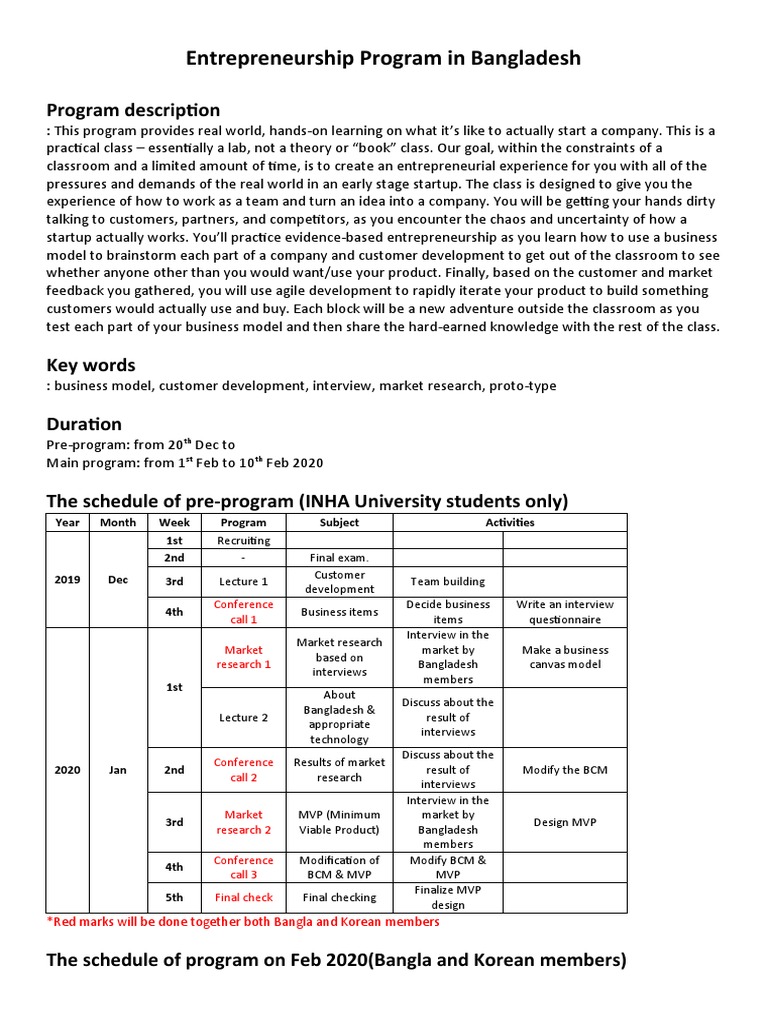 MVP Development Program in Bangladesh | PDF | Startup Company | Small ...