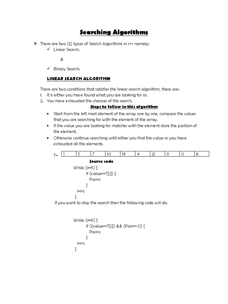 Searching and Sorting Algorithms | PDF | Array Data Structure ... Searching and Sorting Algorithms | PDF | Array Data Structure ...