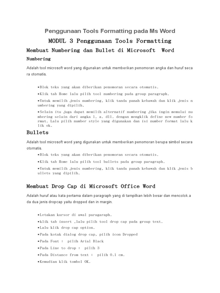 Panduan Format Ms Word | PDF