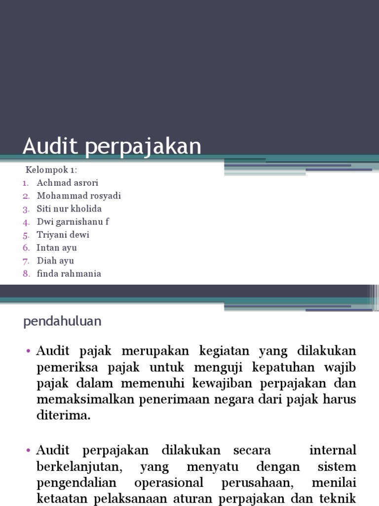 Audit Perpajakan: Evaluasi Kewajiban Pajak | PDF