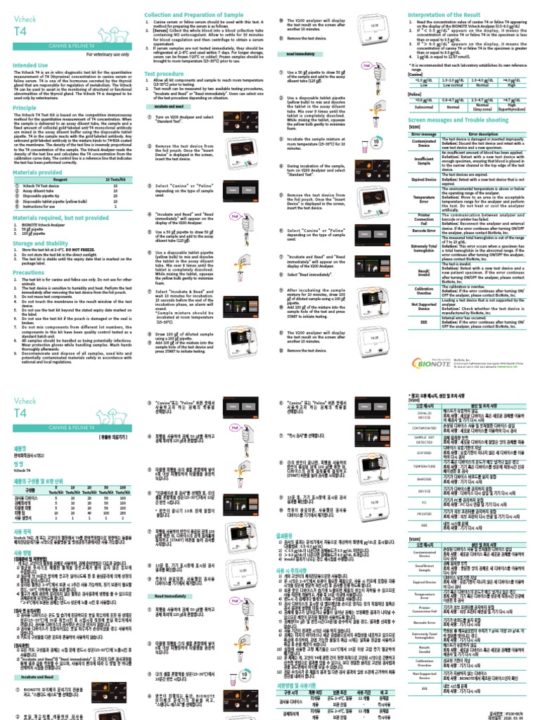Interpretation and Use of Canine and Feline T4 Test Results from the ...