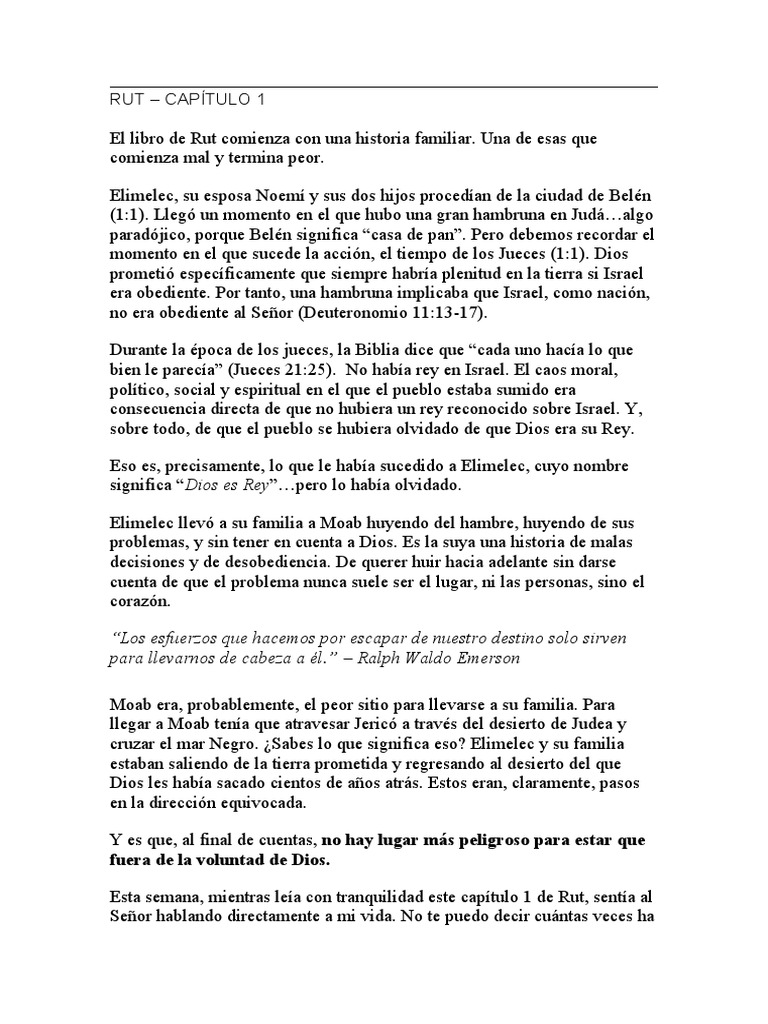 Rut Cap 1 | PDF | Noemí (figura bíblica) | Contenido bíblico