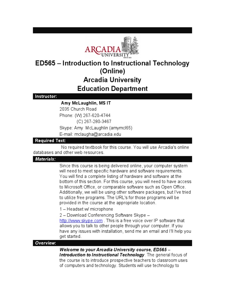 ED565 - Introduction To Instructional Technology | PDF | Educational ...