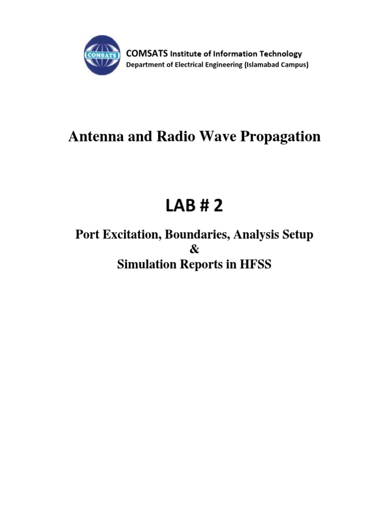 Antenna and Radio Wave Propagation: Port Excitation, Boundaries, Analysis Setup & Simulation ...