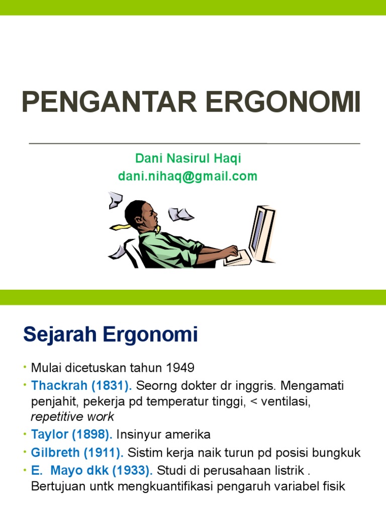 Pengantar Ergonomi | PDF | Karier & Perkembangan | Komputer