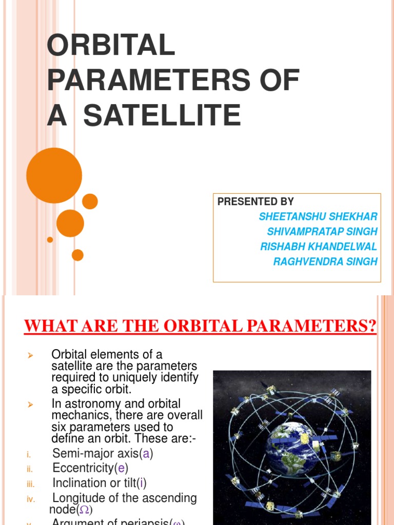 Orbital Parameters of A Satellite: Presented by | PDF | Apsis | Orbit