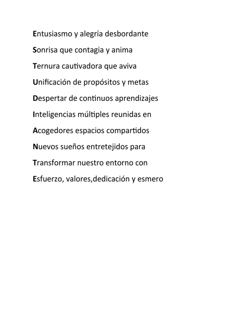 Acrostico Al Estudiante | PDF