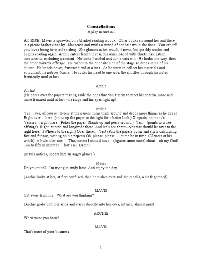 "Constellations: A One-Act Play" | PDF