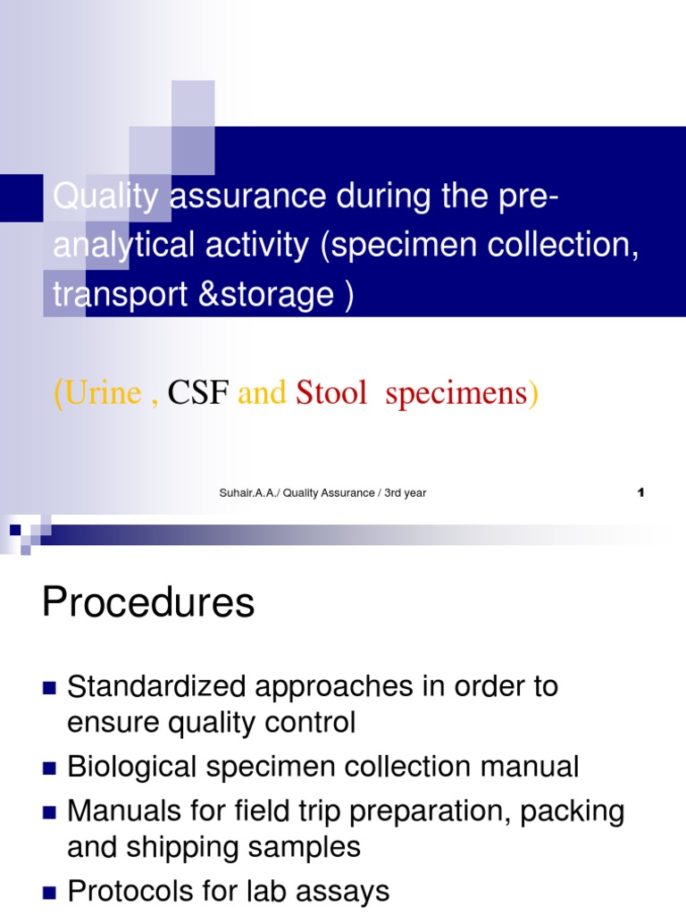 Quality Asurance Lec 7 | PDF | Assay | Cerebrospinal Fluid