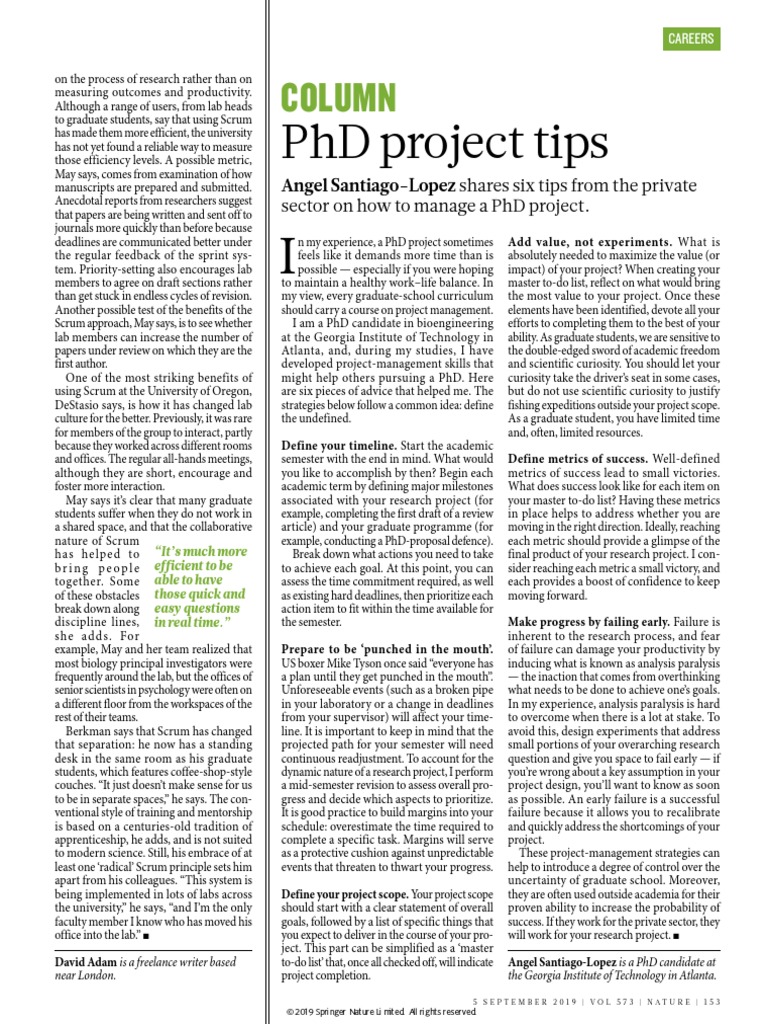 Six Project Management Tips For Your PHD | PDF | Scrum (Software ...
