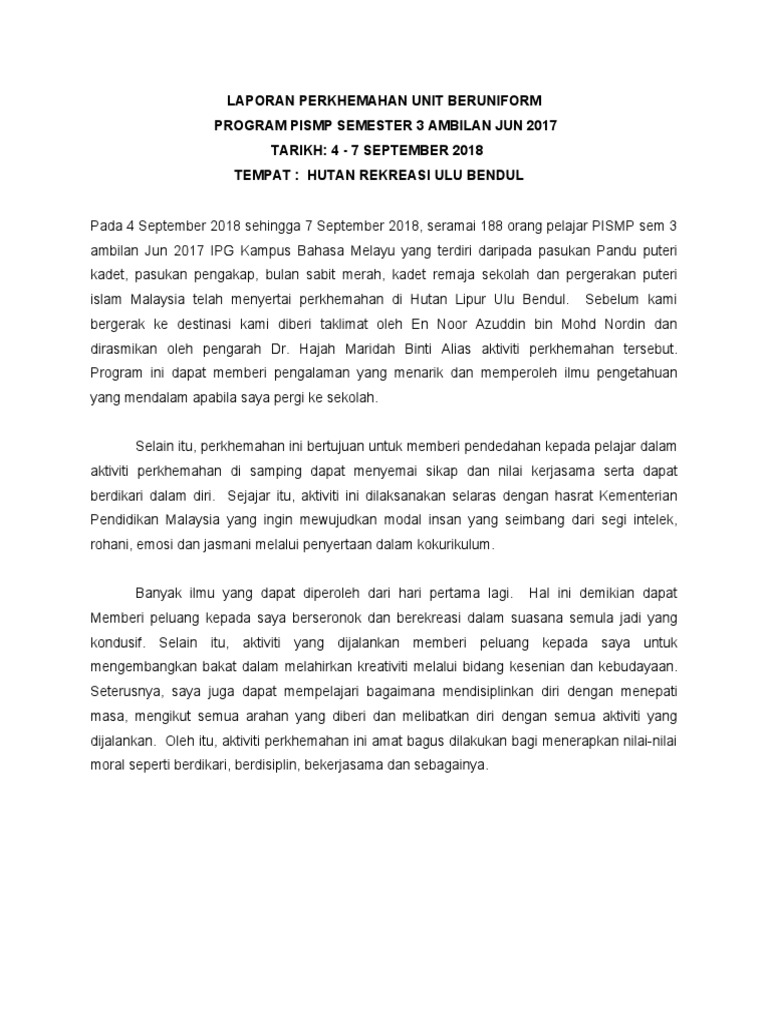Laporan Perkhemahan | PDF