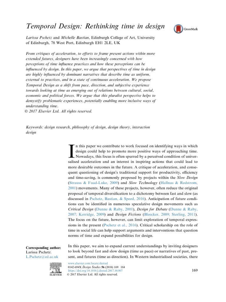 Rethinking Time in Design Practices | PDF | Time | Design