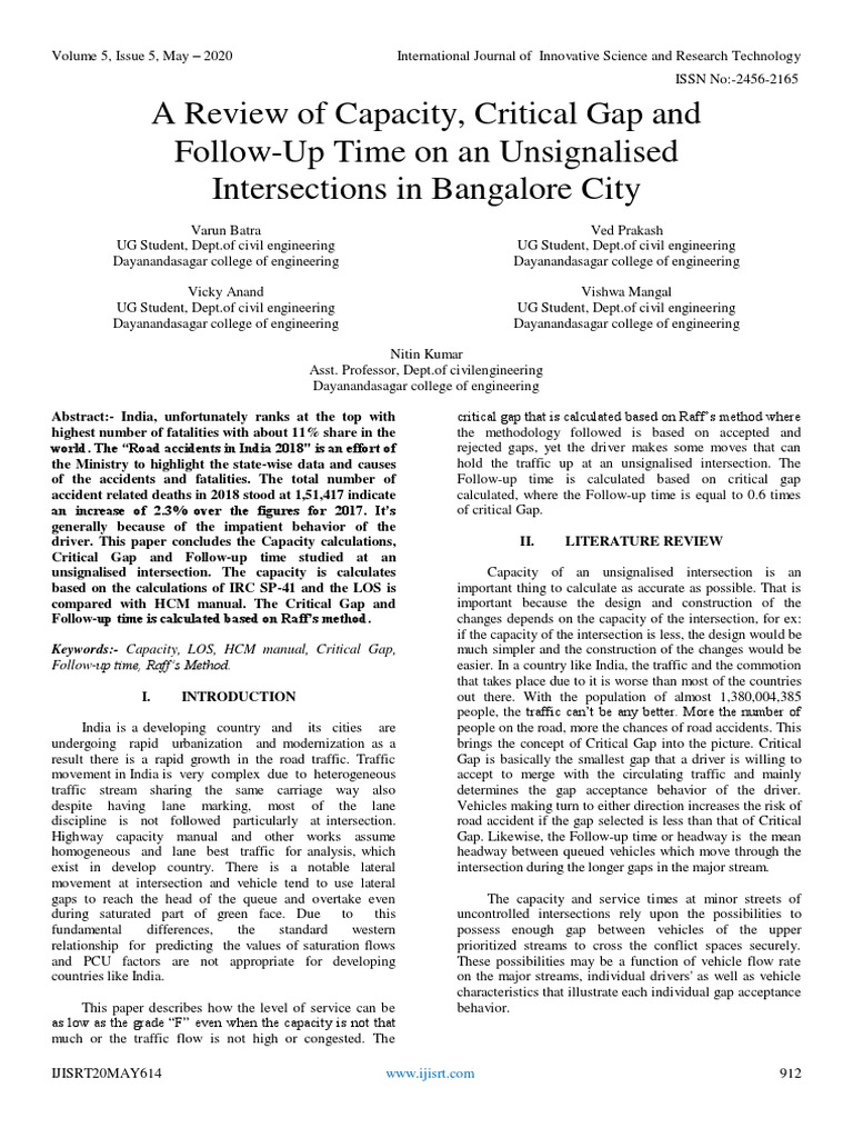 A Review of Capacity, Critical Gap and Follow-Up Time On An ...