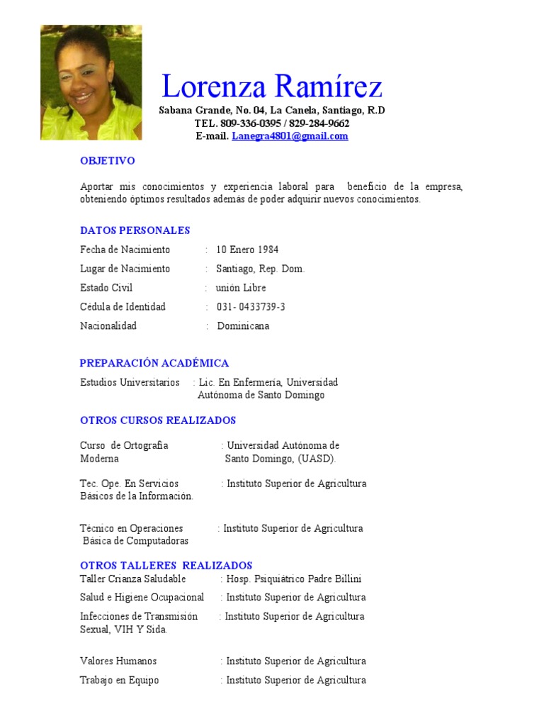 Currículum Vitae Lorenza Ramirez | PDF
