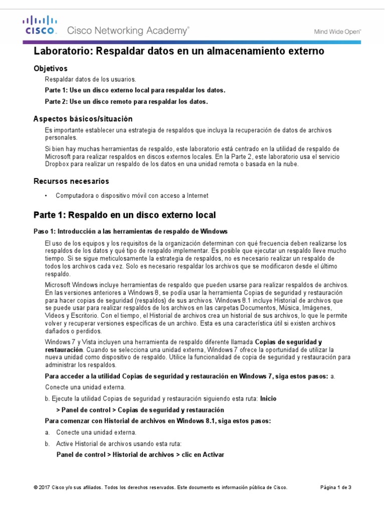 3.1.2.3 Lab - Backup Data To External Storage | PDF | Archivo de computadora | Computación en la ...