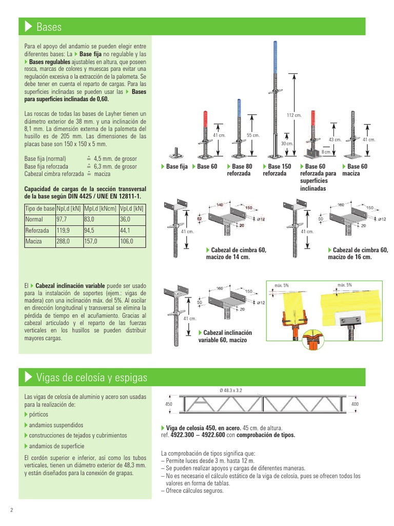 Base Inclinada Layher | PDF | Braguero | Naturaleza