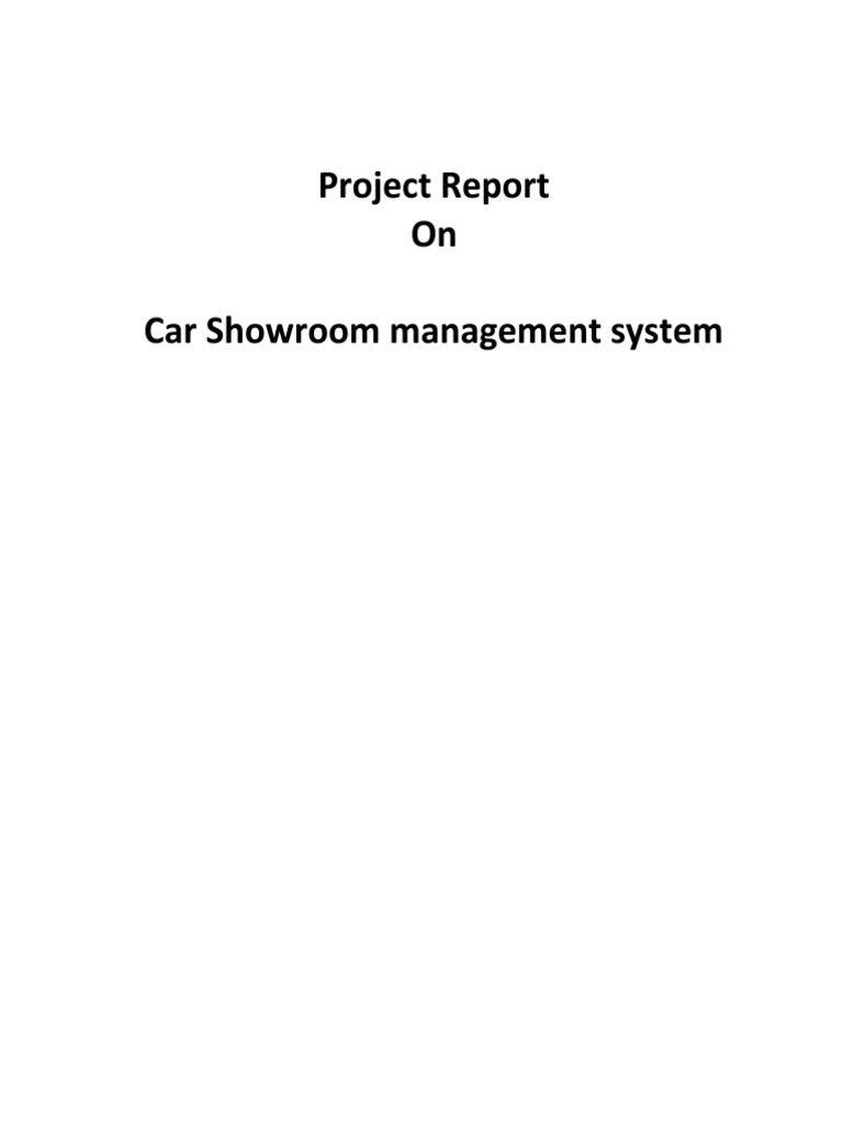 Project Report On Car Showroom Management System | PDF | Php | Conceptual Model