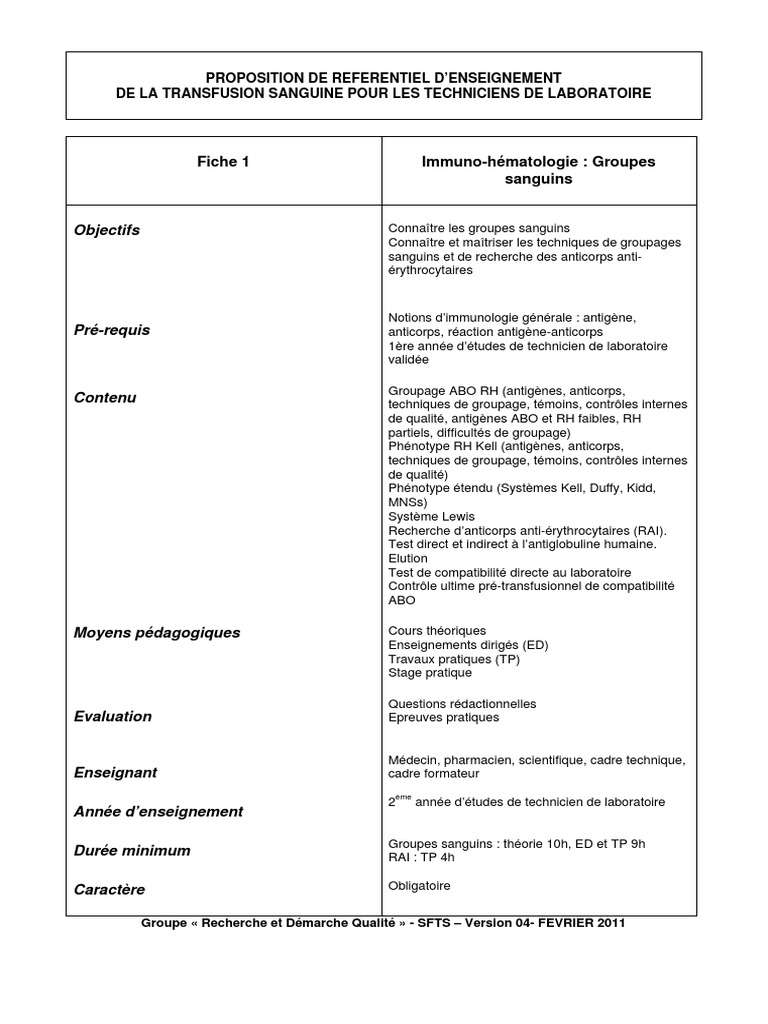 Groupage et Phénotype Sanguin | PDF | Groupe sanguin | Transfusion sanguine
